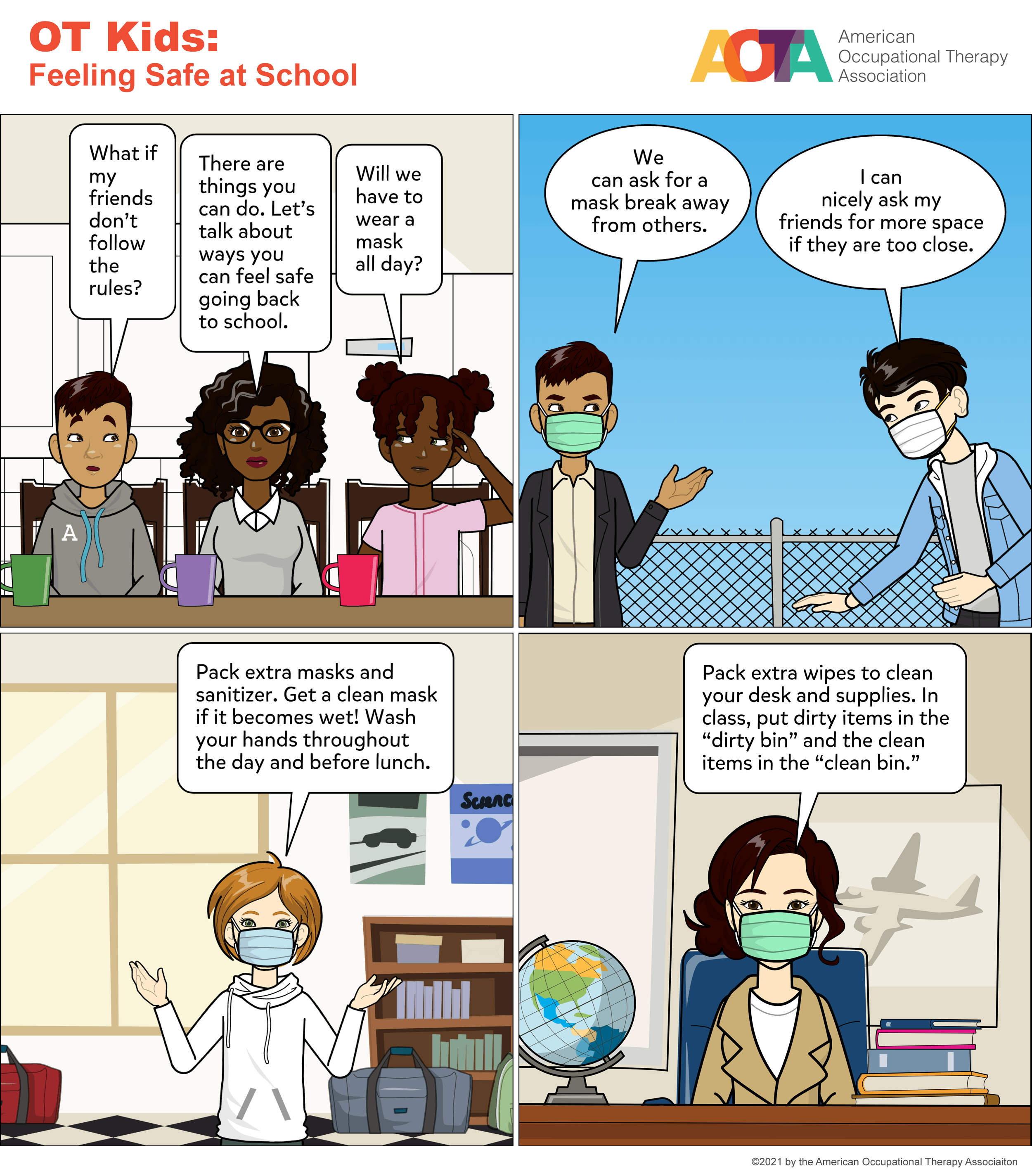 OT Kids Feeling Safe at School Comic Strip | AOTA